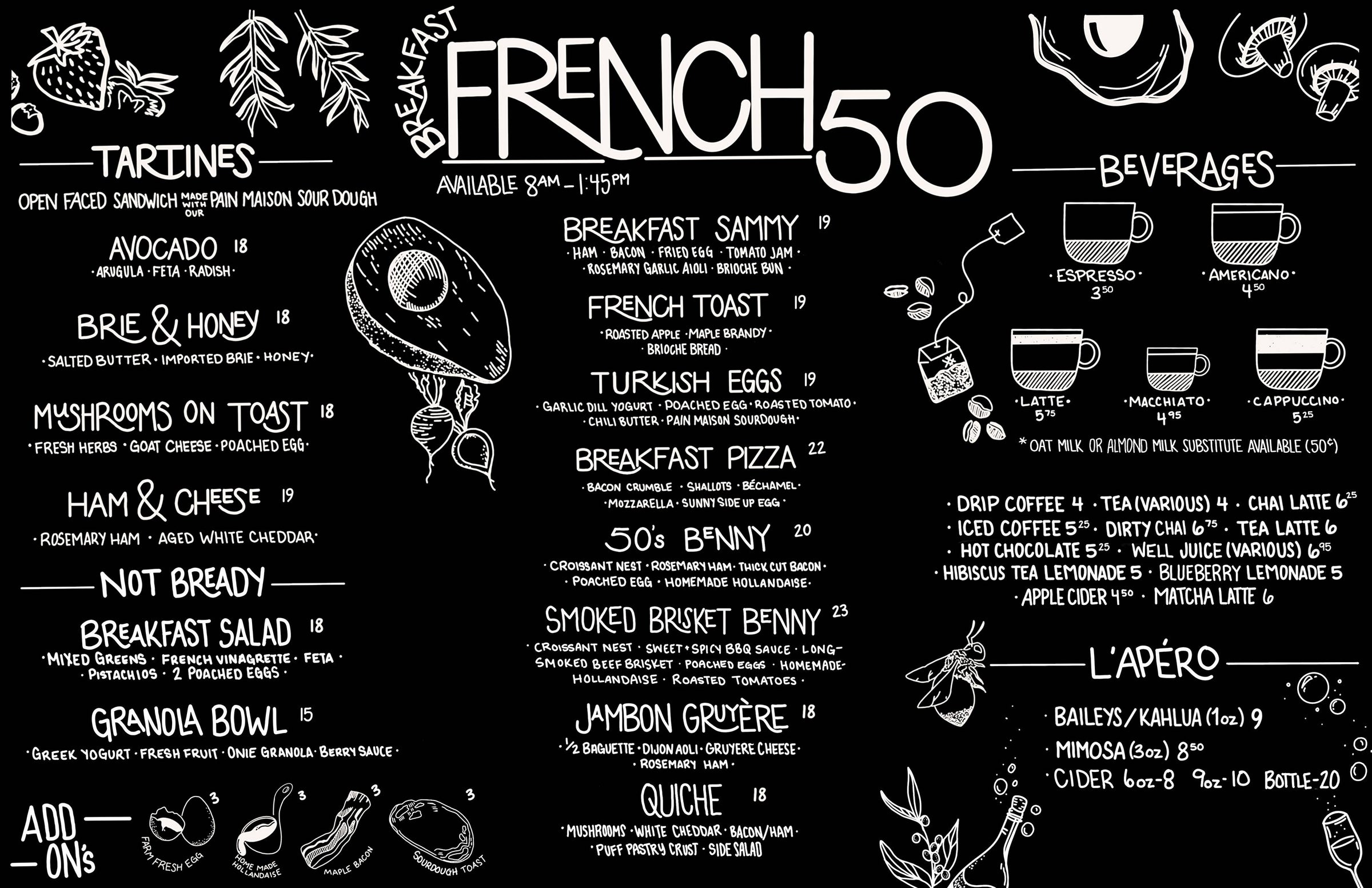 Menu | French 50 Bakery